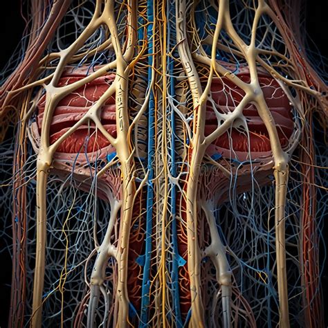 Human Nerves System With Arteries And Capillaries Stock Illustration