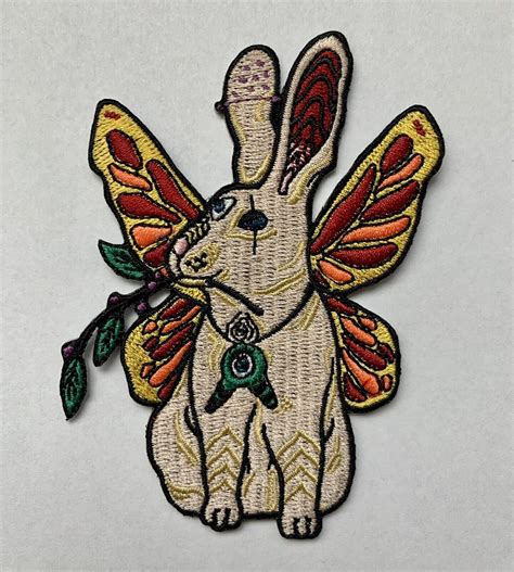 Cosmic Bunny Trippy Psychedelic Embroidered Patch Iron On 3 Etsy