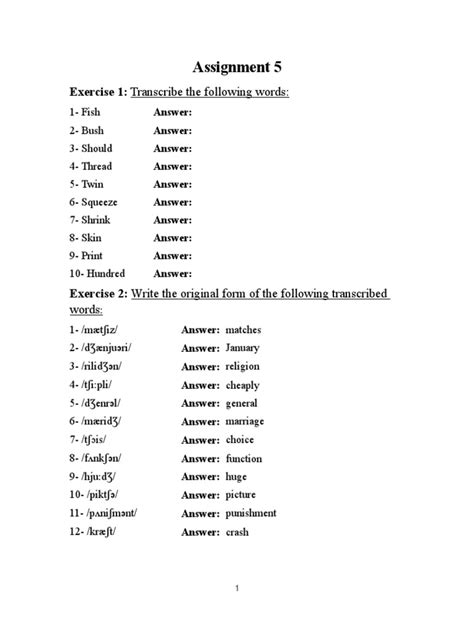 Phonetics Assignment Of Lecture 5 Pdf