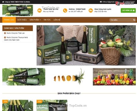 source code php website bán hàng nước enzyme tích hợp mobile