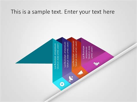 Colorful Arrow Ribbon Infographic For Business Steps Powerpoint Template