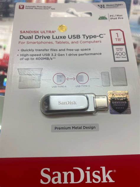 Dual Drive Luxe Usb Type C Sandisk 1tb 1 Tb Usb 32 Up To 400mbs