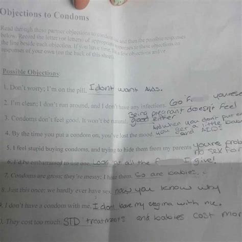 This Teen Got Suspended After Giving A Answers In Sex Education Homework