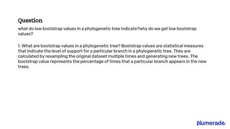 Solved What Do Low Bootstrap Values In A Phylogenetic Tree Indicate Why Do We Get Low