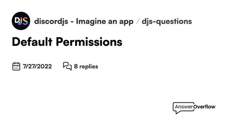 Default Permissions Discordjs Imagine An App
