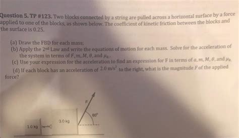 Solved Question TP Two Blocks Connected By A String Chegg Com