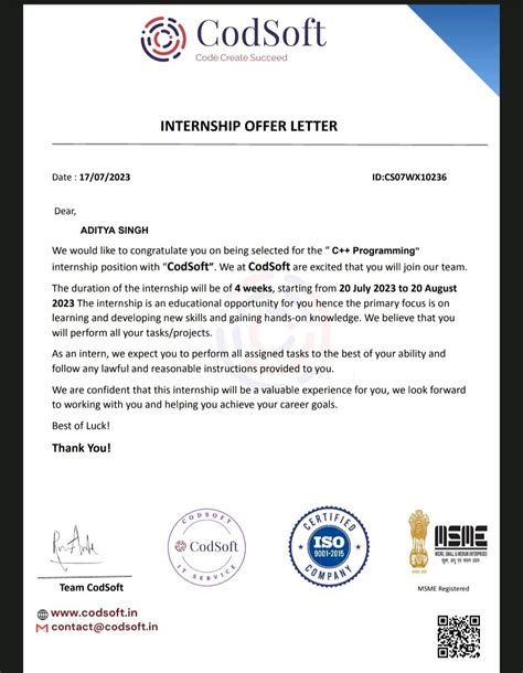 Aditya Singh On Linkedin Codesoft Coding Intership