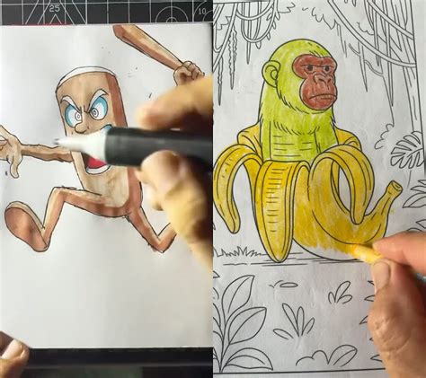 Vẽ Hình Tô Màu Tung Tung Sahur And Chimpazini Bananini Draw And Color