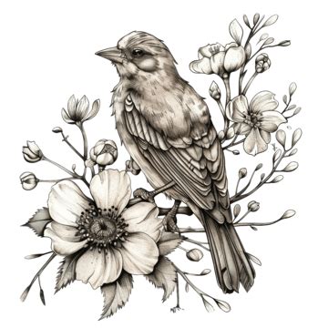 Line Drawing Brushwork Flowers And Birds Flower Drawing Flowers