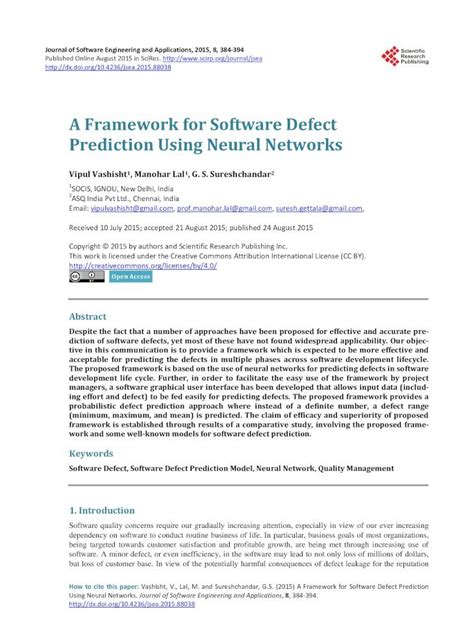 pdf a framework for software defect prediction using neural