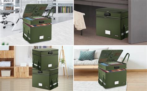 Amazon Com DocSafe File Box With Lock Multi Layer Fireproof Document Box Collapsible File