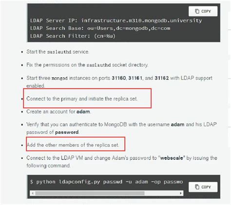 How Can I Initiate The Mongo Replica With Ldap Replication Mongodb