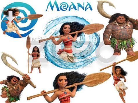 15 Disney Moana Digital Clipart With Mirror Files Instant Download
