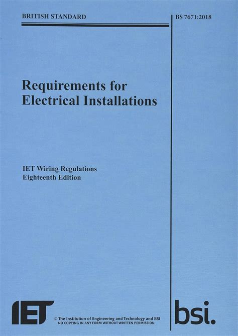 Requirements For Electrical Installations Iet Wiring Regulations
