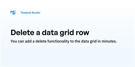 Delete A Data Grid Row Toolpad Studio