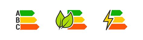 에너지 효율 등급 아이콘입니다 에너지 환경 절약 클래스 상징입니다 전기 친환경 저소비 기계 웹 디자인을 위한 윤곽선 평면 및 컬러 스타일 아이콘입니다 벡터 그림입니다 0명에