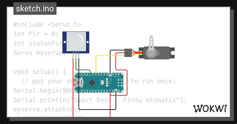 Pintu Otomatis Wokwi Esp32 Stm32 Arduino Simulator