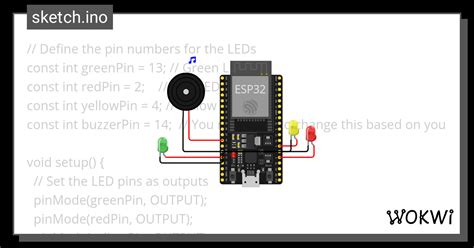 Blink Led To Buzzer On Wokwi Esp32 Stm32 Arduino Simulator