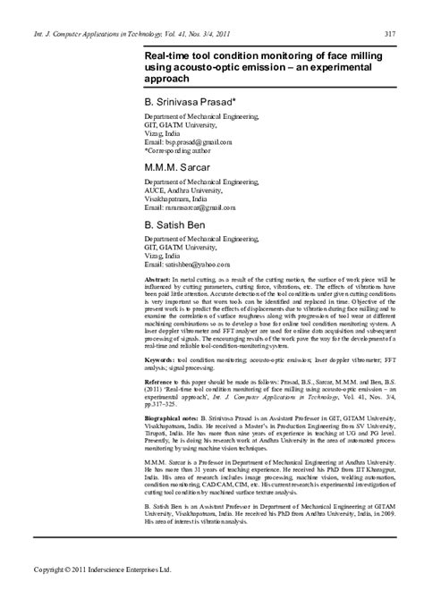 Pdf Real Time Tool Condition Monitoring In Face Milling Using