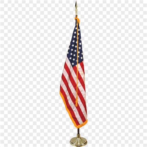 Indoor Office Standing American Flag On Pole Citypng