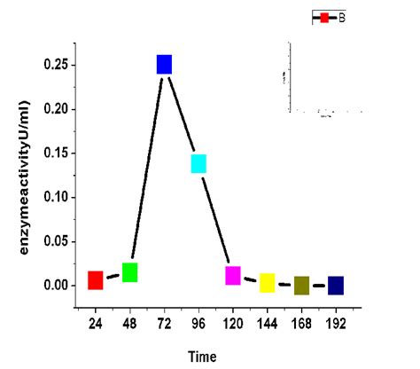 Determination Of Optimum Time For The Enzyme Production B Represents Download Scientific
