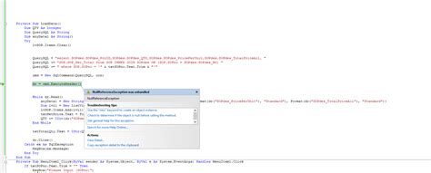 error nullreferenceexception เกิดจากตัวไหนครับ ผมรันใน windowapp มันไม่