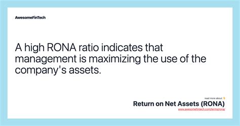 Return On Net Assets Rona Awesomefintech Blog