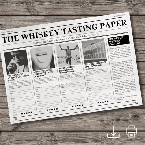 Whiskey And Whisky Tasting Sheets Printable Templates