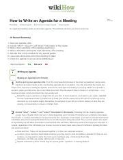 3 How To Write An Agenda For A Meeting With Sample Agendas Pdf How To Write An Agenda For A