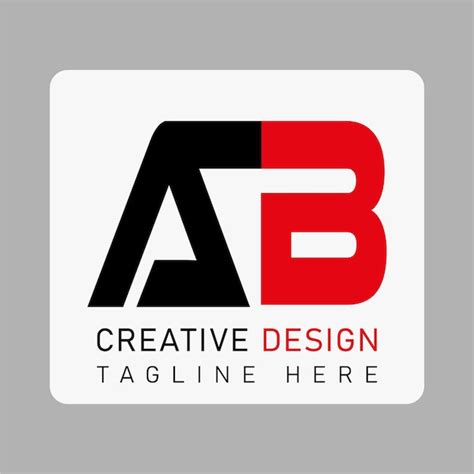 벡터 현대 기하학적 간단한 문자 Ab 로고 디자인 프리미엄 벡터