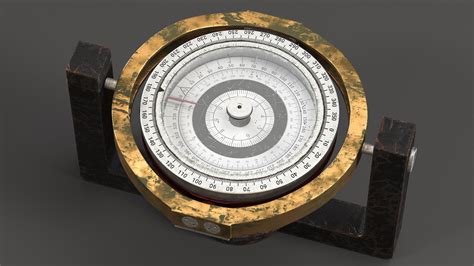 Old Ship Compass Red 3d Model 49 3ds Blend C4d Fbx Max Ma Lxo