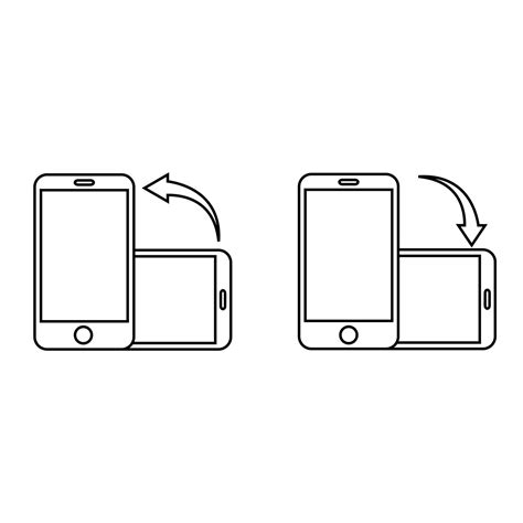Rotate Smartphone Isolated Icon Device Rotation Symbol Mobile Screen Horizontal And Vertical