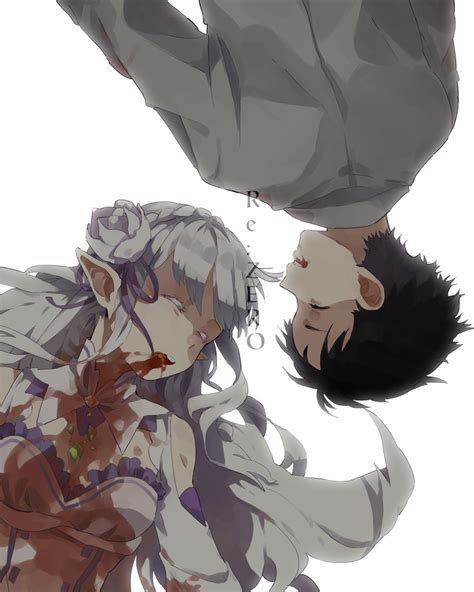 Emilia And Natsuki Subaru Re Zero Kara Hajimeru Isekai Seikatsu Drawn By Bangsutur Danbooru