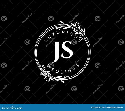 Js Initials Letter Wedding Monogram Logos Template Hand Drawn Modern Minimalistic And Floral