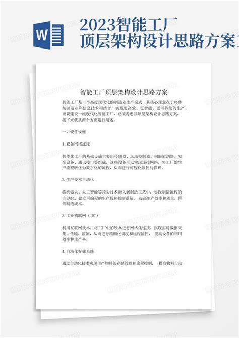 2023 智能工厂顶层架构设计思路方案 1word模板下载 编号loowzzjm 熊猫办公