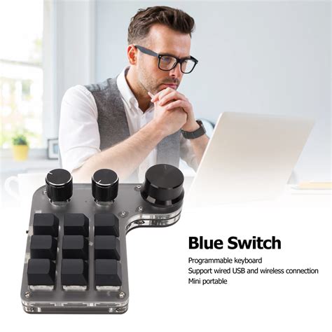 Snapklik Mini Macro Mechanical Gaming Keyboard Keys Knobs One Handed USB PC Keypad