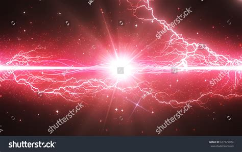 Lightning Sparkling Particle Effect 3d Illustration Stock Illustration