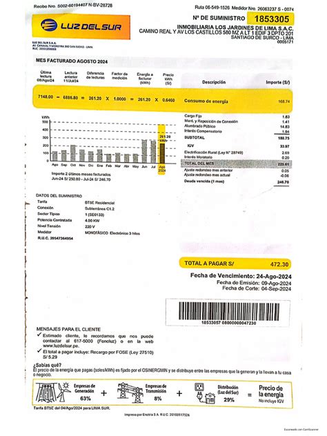 Recibo De Luz Pdf