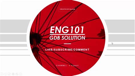 eng101 gdb solution winter fall 2019 youtube