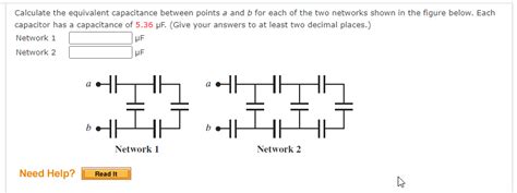 Solved Calculate The Equivalent Capacitance Between Points A Chegg Com
