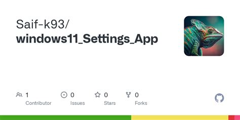 GitHub Saif K93 Windows11 Settings App