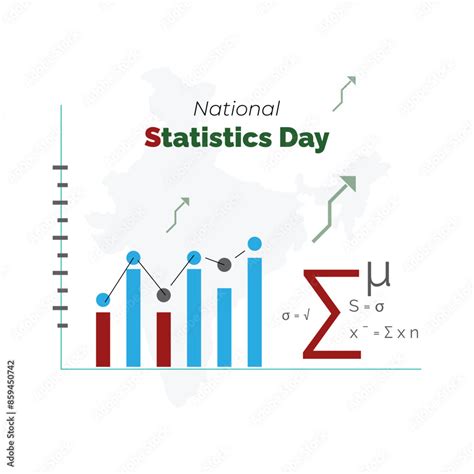National Statistics Day Vector Illustration India Map With Stats