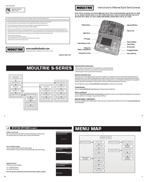 Instructions For S Series Digital Game Cameras Fcc Statements Moultrie