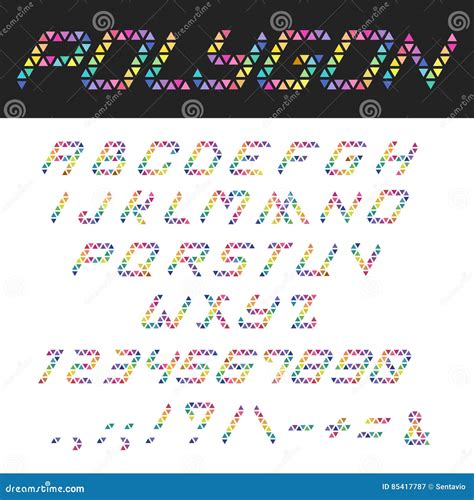 Polygon Triangles Font Vector Letters Numbers