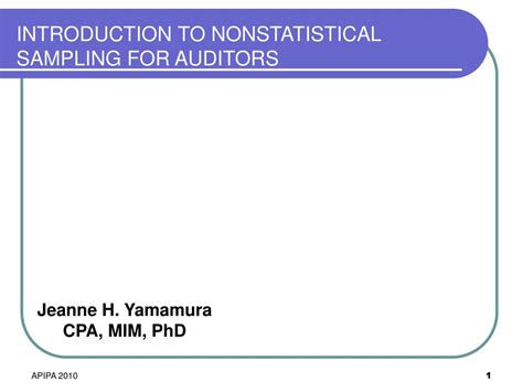 Ppt Introduction To Nonstatistical Sampling For Auditors Powerpoint Presentation Id 3033765