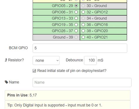 Input Gpio R Nodered
