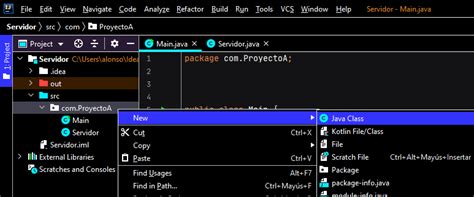 Enviar Mensaje De Un Cliente A Un Servidor Por Socket Con Java Y IntelliJ IDEA Proyecto A