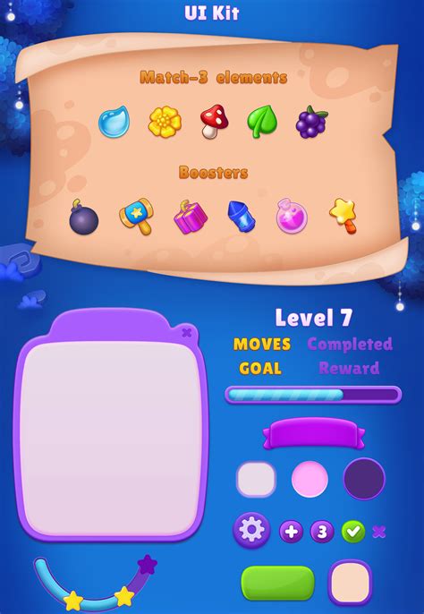 Ui Game Popup Irina Vasilevskaya In 2025 Game Icon Design Game Ui Kit Games