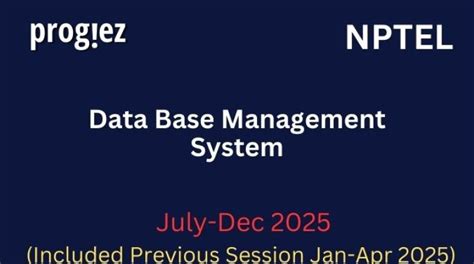 All Week 1 8 Data Base Management System Nptel Answers