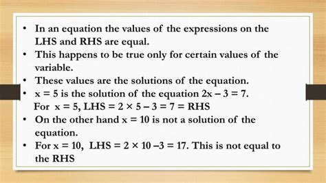 Linear Equation In One Variable PPTX Physics Science